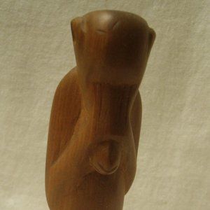 Handmade | Accents | Vintage African Hand Carved Wood Baboon Figurine ...